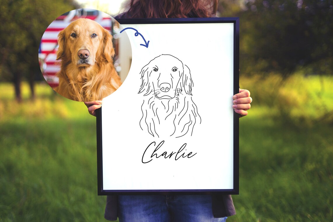 Custom Pet Portrait / Digital Custom Portrait Drawing / | Etsy