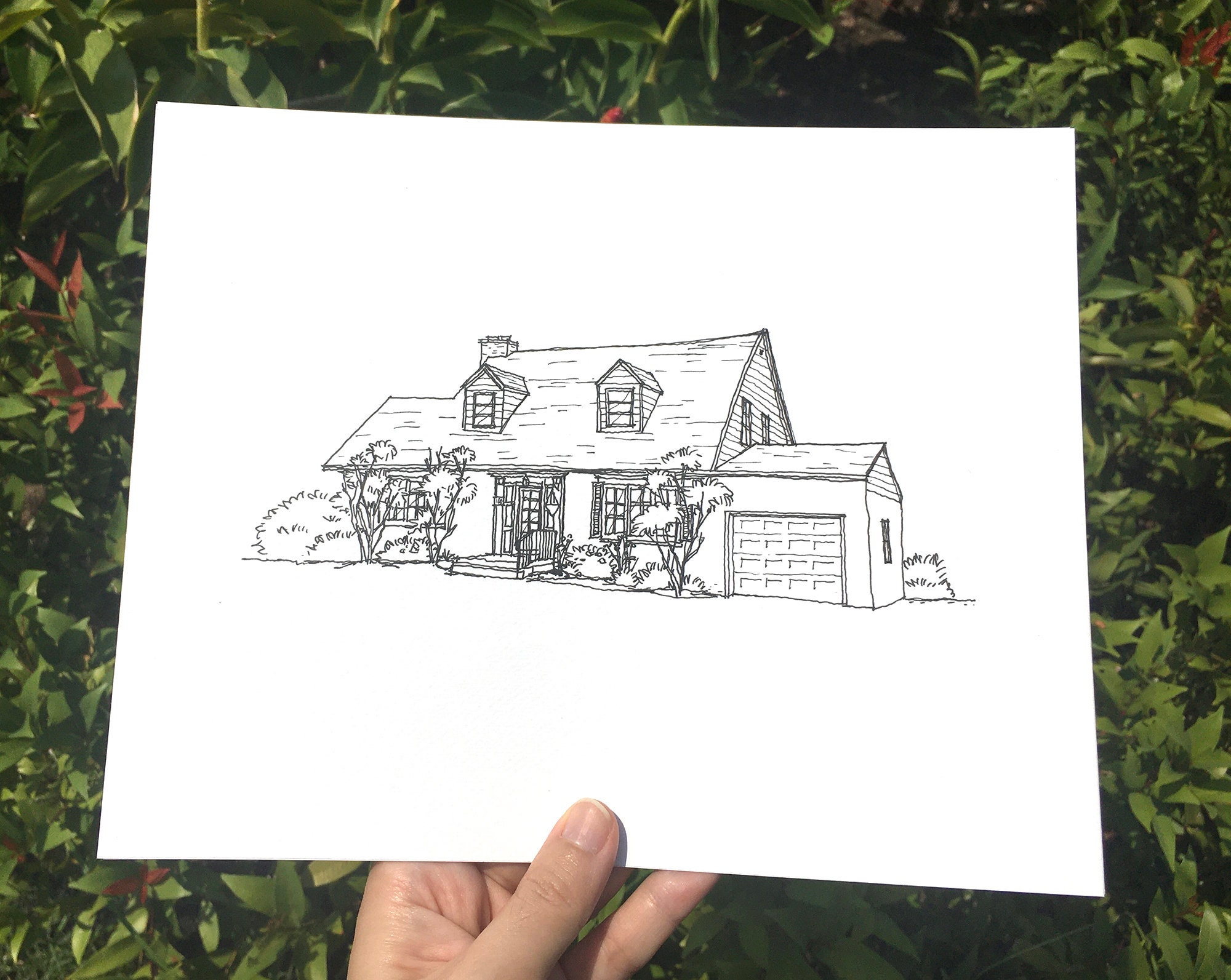 Custom Home Sketch / Pen and Ink House Drawing / House | Etsy