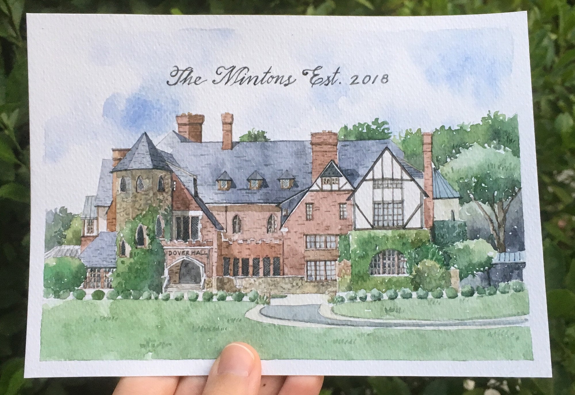 Custom Wedding Venue Portrait / Watercolor Wedding Venue / | Etsy