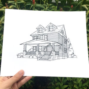 Custom Home Sketch: Pen and Ink House Portrait, Realtor Gift - Etsy