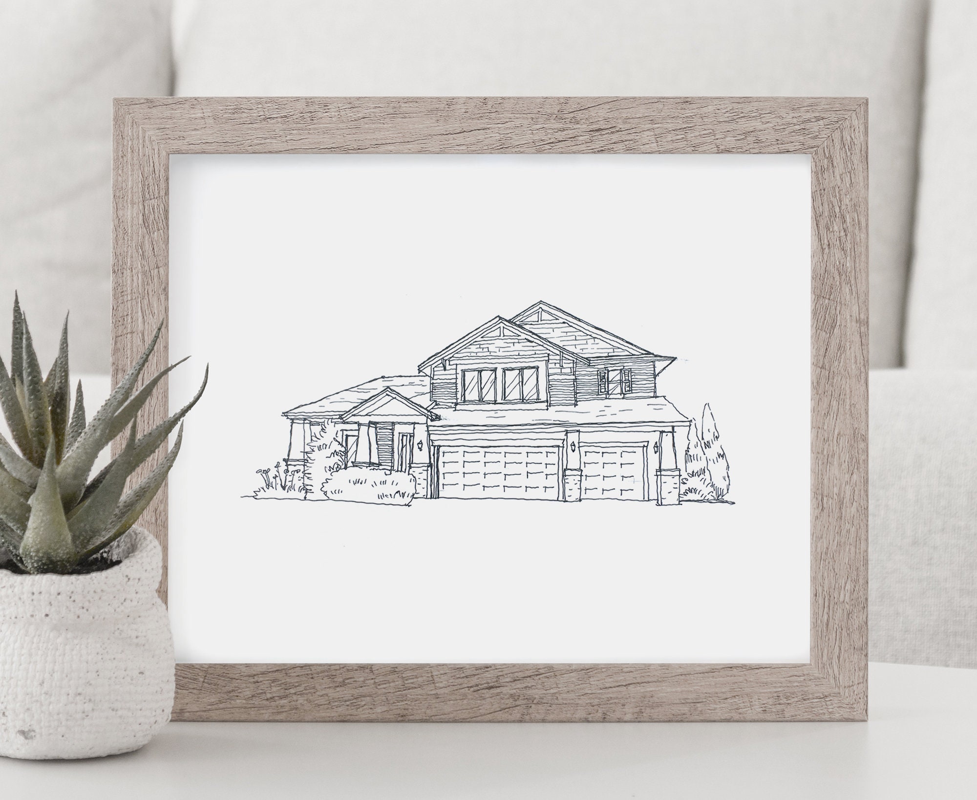 Custom Home Sketch: Pen and Ink House Portrait, Realtor Gift - Etsy