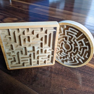 Wooden Ball Maze Game: Square Labyrinth Puzzle Toy - Etsy UK