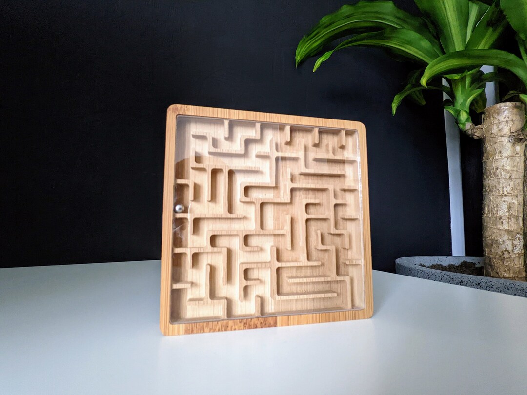 Wooden Ball Maze Game: Square Labyrinth Puzzle Toy - Etsy UK