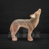 Vintage Stone Critter Wolf Figurine Miniature Two Attached Howling ...
