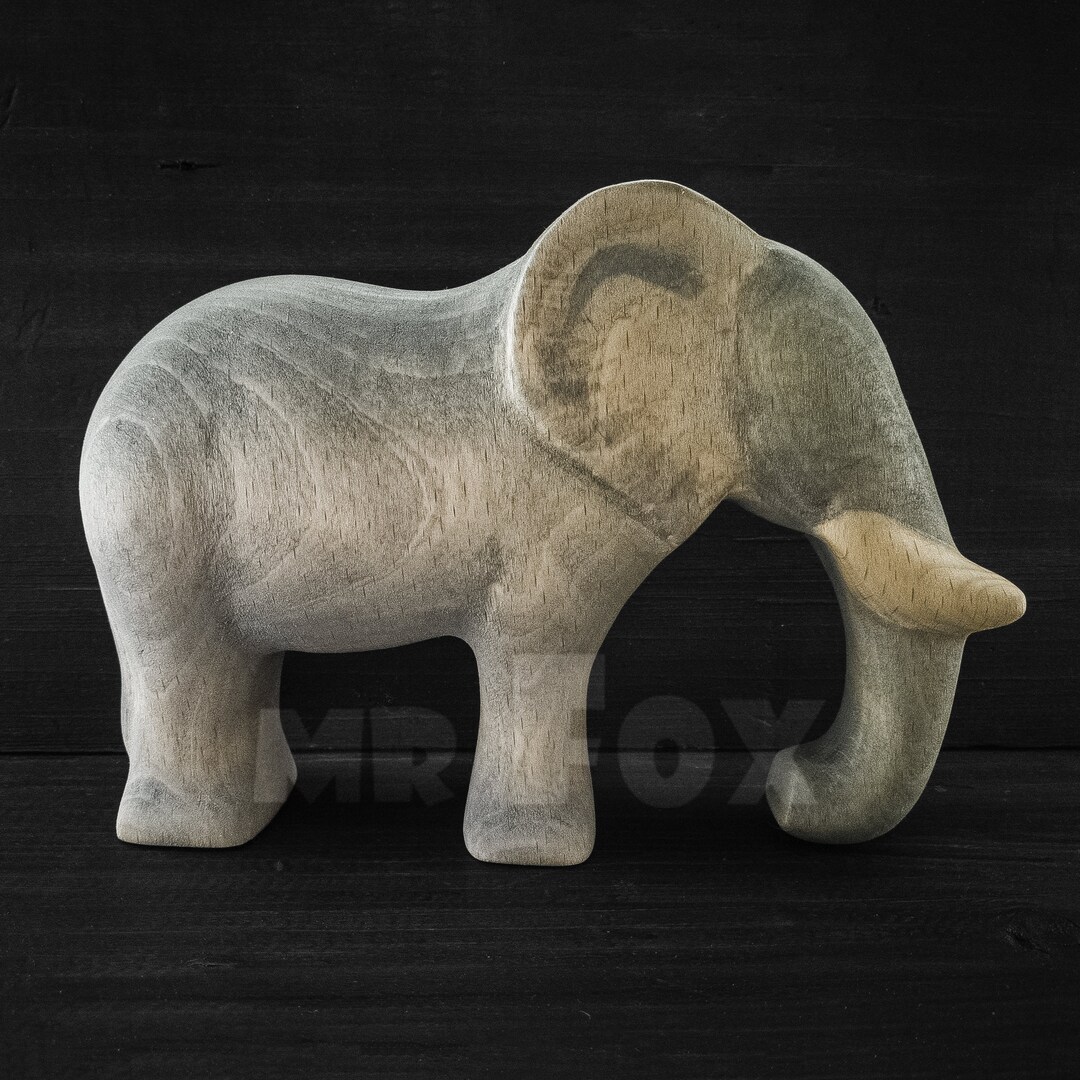 Wooden Toy Elephant - Wooden Figurine - Wooden Animals - Wooden ...