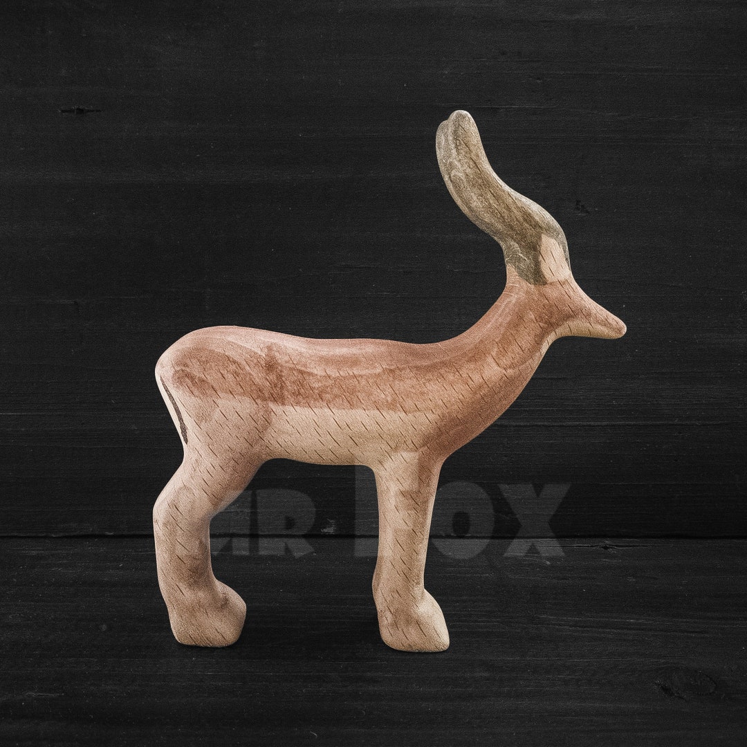 Wooden Toy Impala Antelope - Wooden Antelope Figurine - African Animal ...
