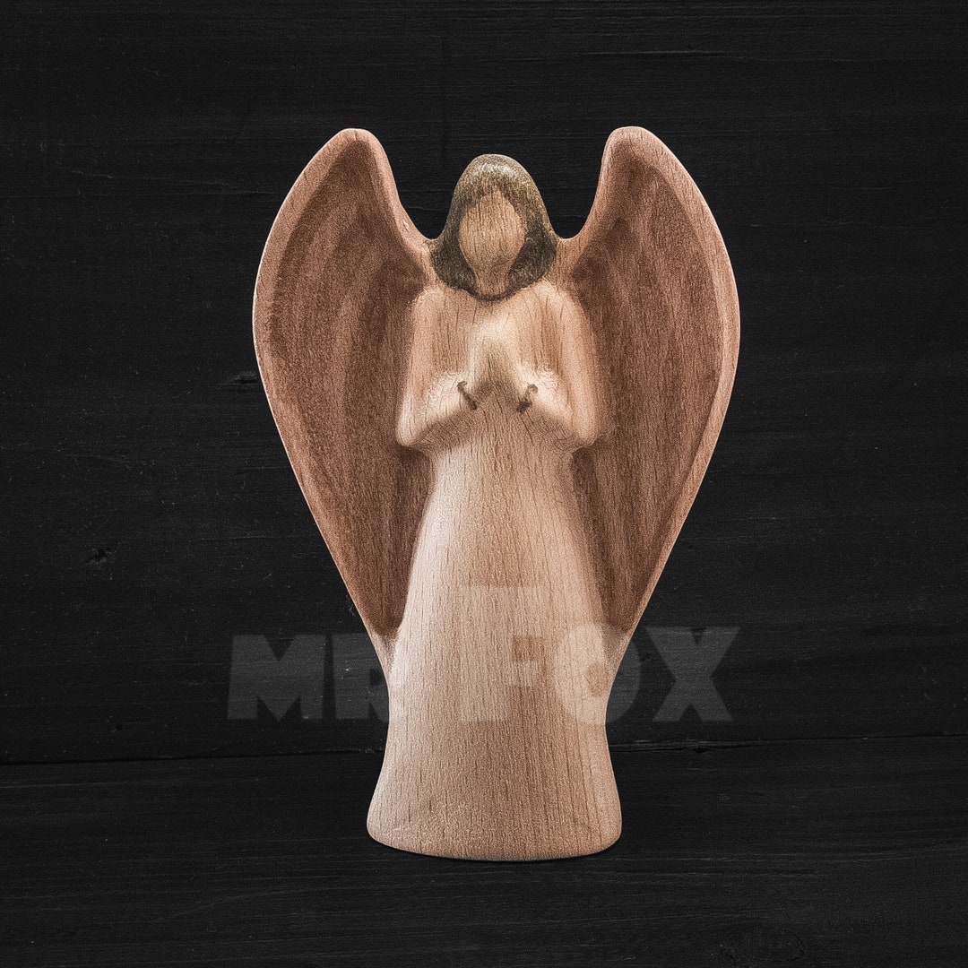 Handmade Wooden Angel Figurine - Guardian Angel Gift - Praying Angel ...