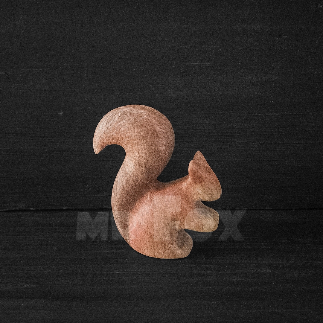 Wooden Squirrel Toy - Wooden Squirrel Figurine - Woodland Animals ...