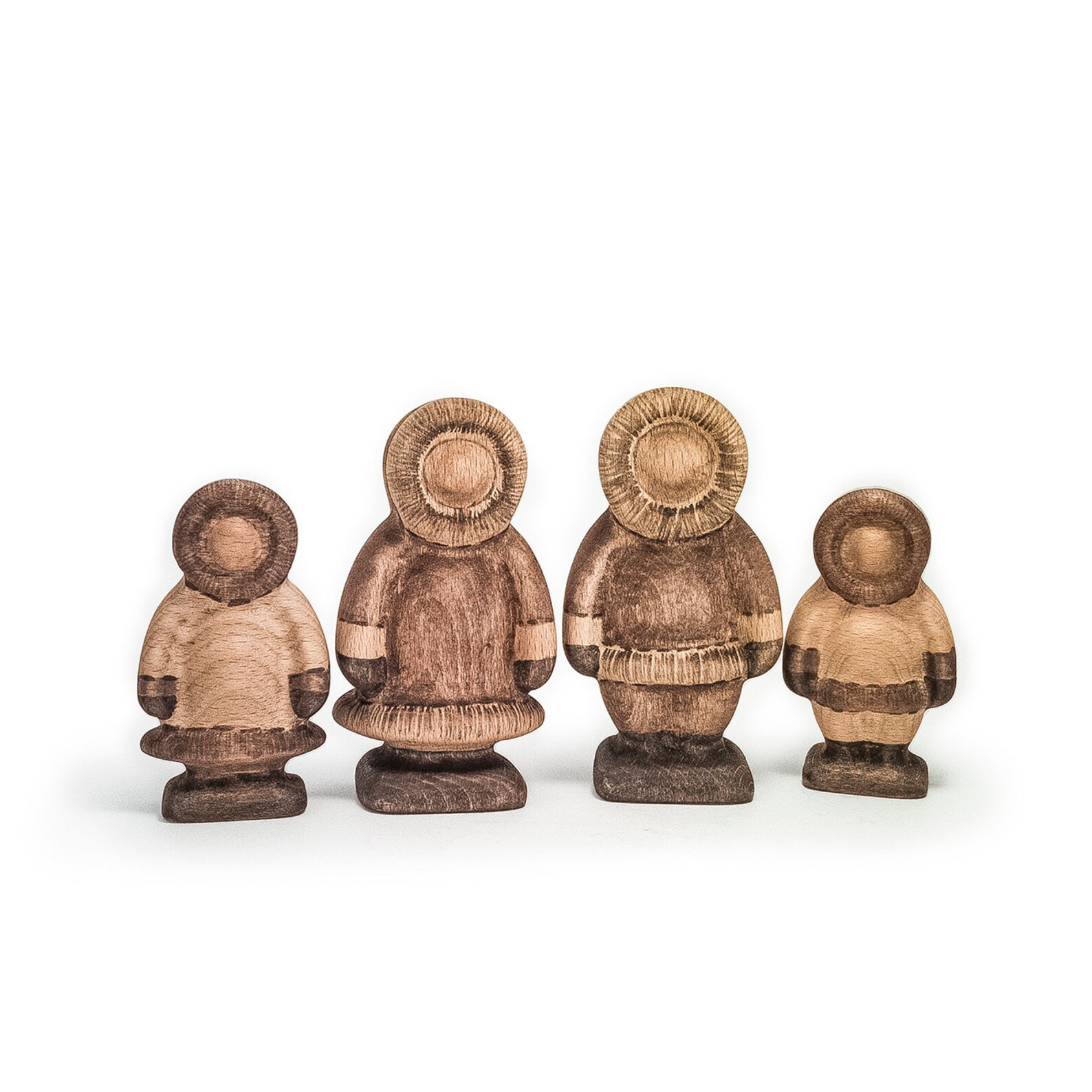 Inuit Family Wooden Dolls First Nation Wooden Dolls Wooden - Etsy