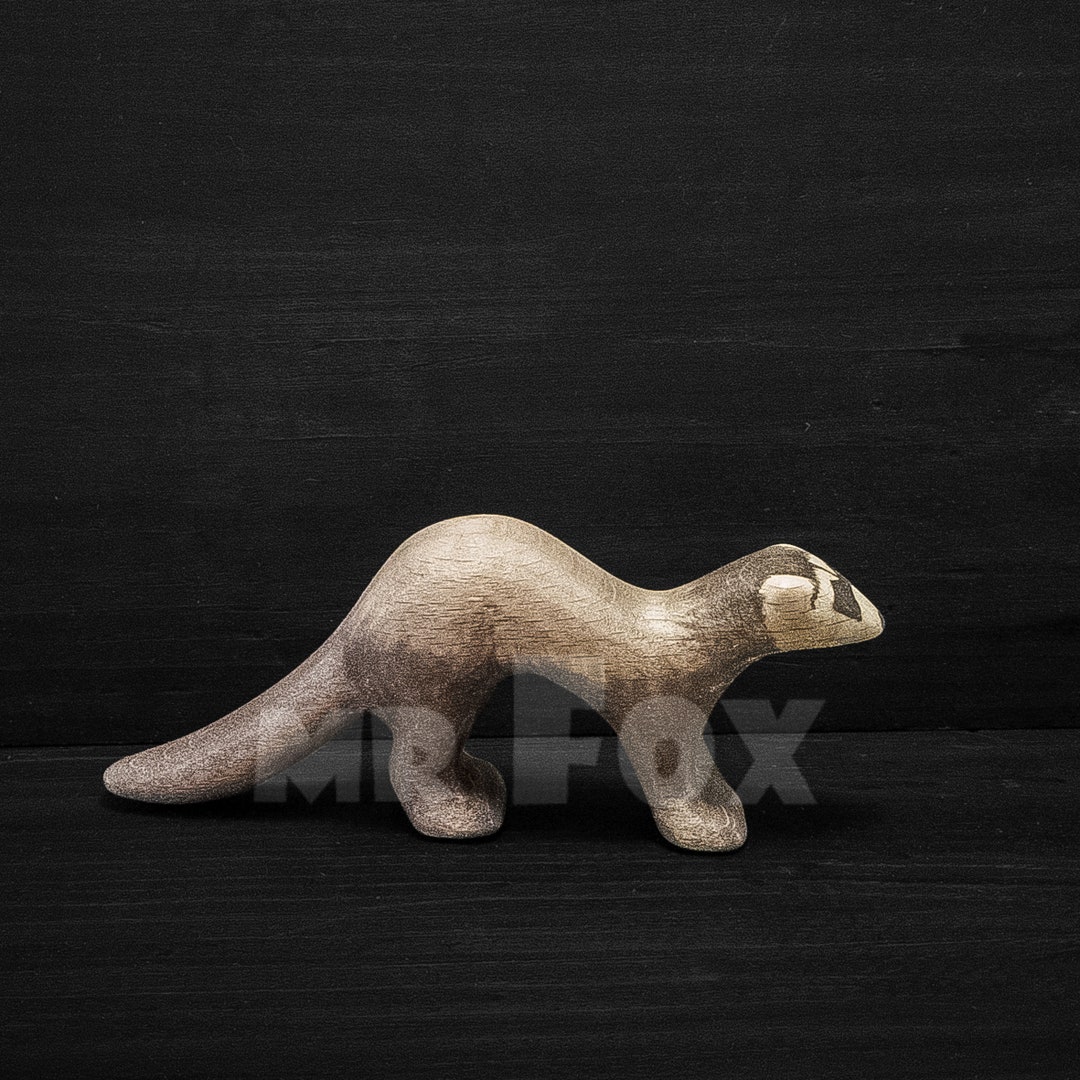 Wooden Ferret Toy - Ferret Figurine - Polecat Figure - Carved Marten ...