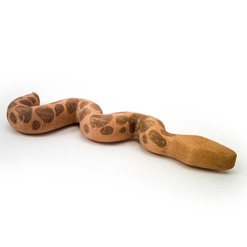 Wooden Toy African Sand Boa Wooden Snake Reptile Toy | Etsy