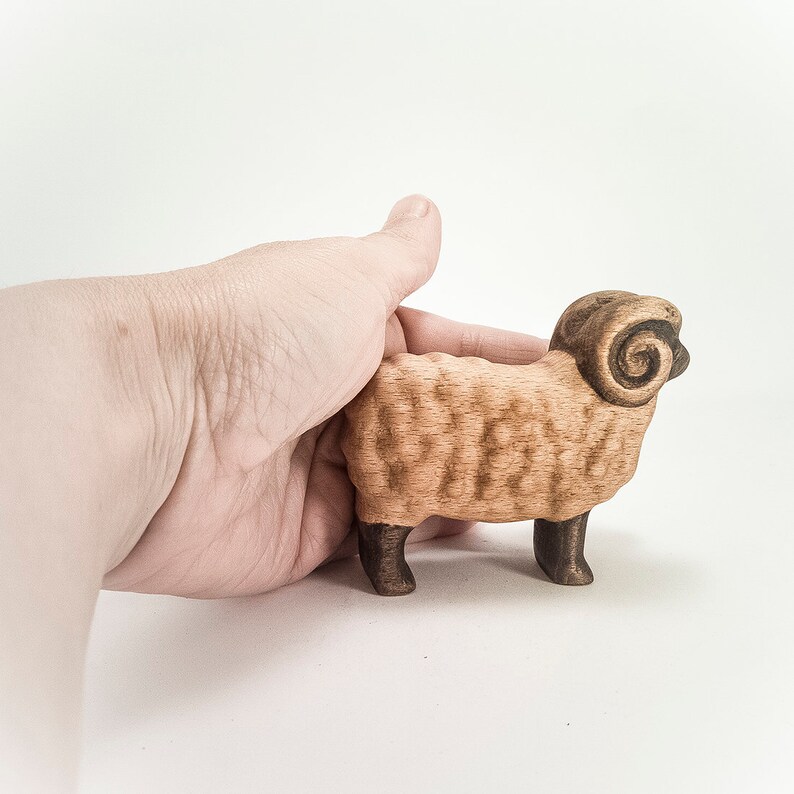 Wooden Ram Toy Ram Figurine Wooden Sheep Family Wooden - Etsy