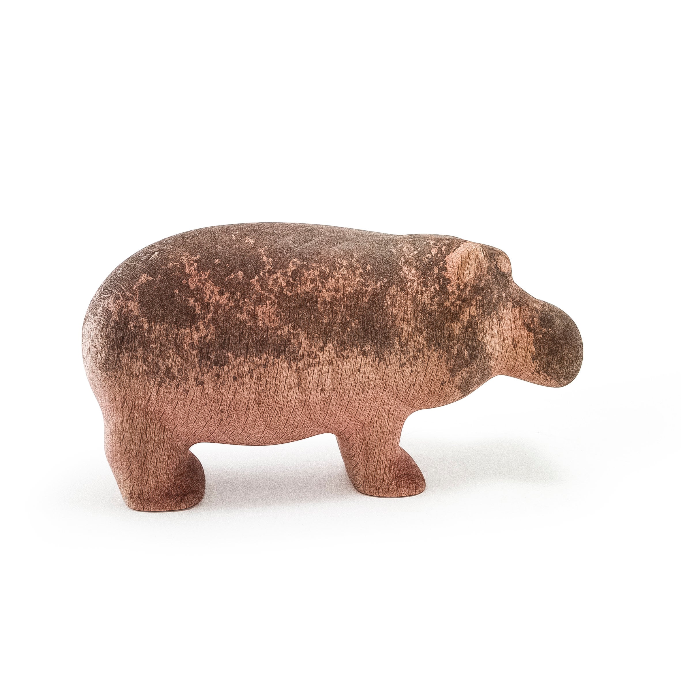 gift for kids Wooden hippo toy wood hippopotamus figurine safari animal ...