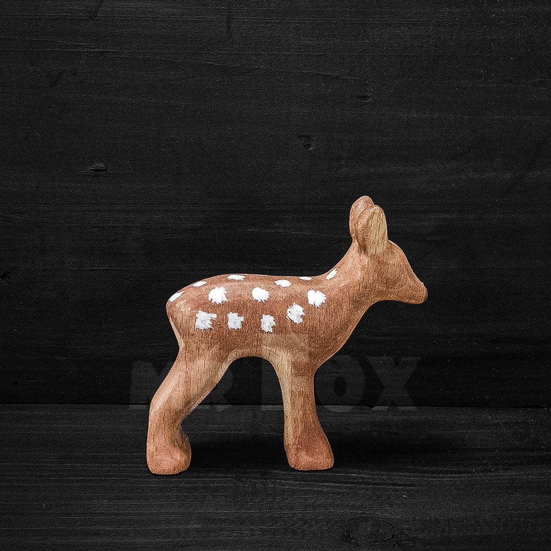 Wooden Fawn Toy - Wooden Fawn Figurine - Wooden Deer Baby - Waldorf ...