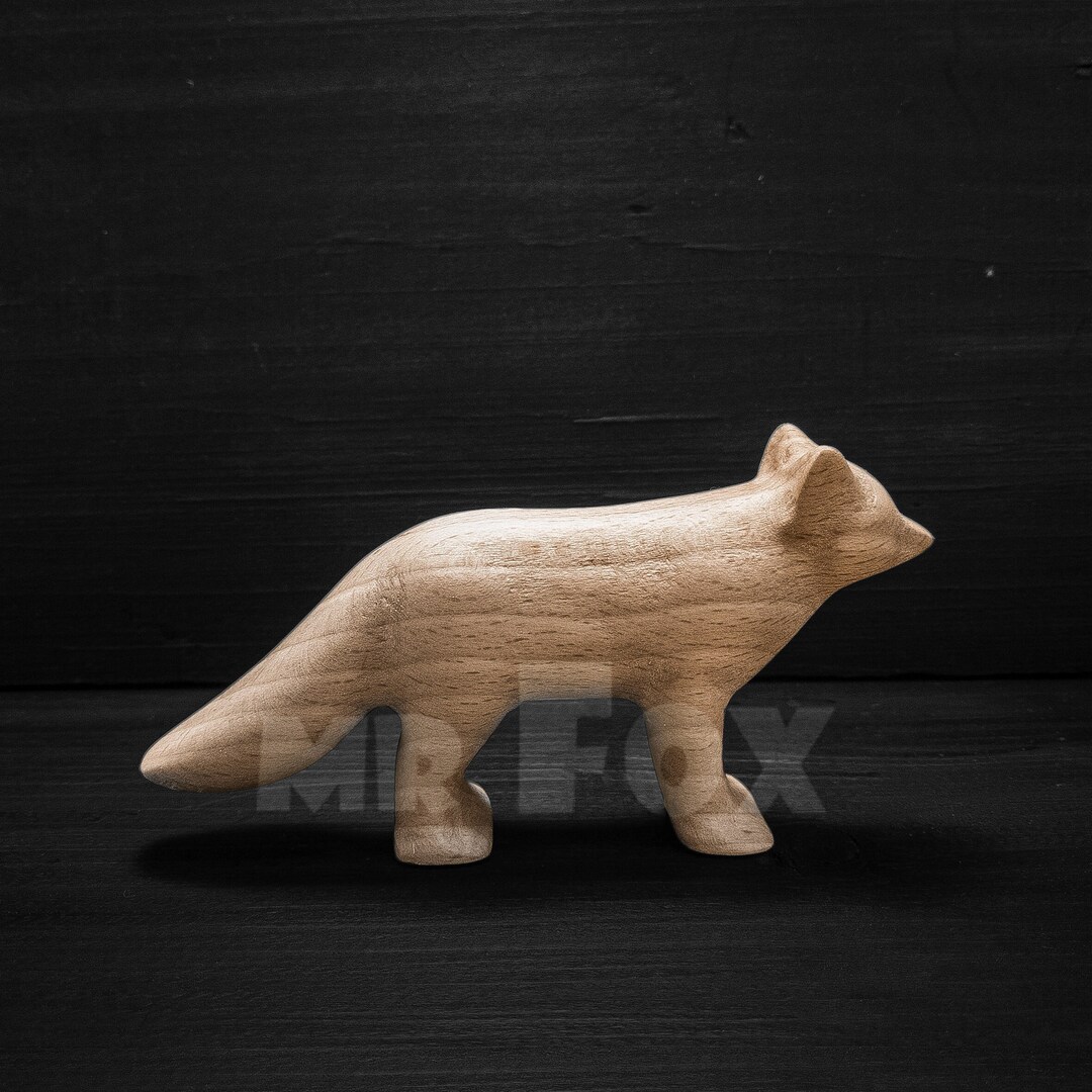Wooden Toy Polar Fox - Wooden Arctic Fox - White Fox - Wooden Fox ...