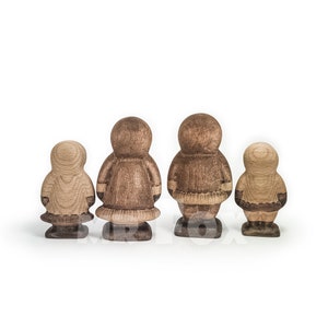 Inuit Family Wooden Dolls - First Nation Wooden Dolls - Wooden Toy ...
