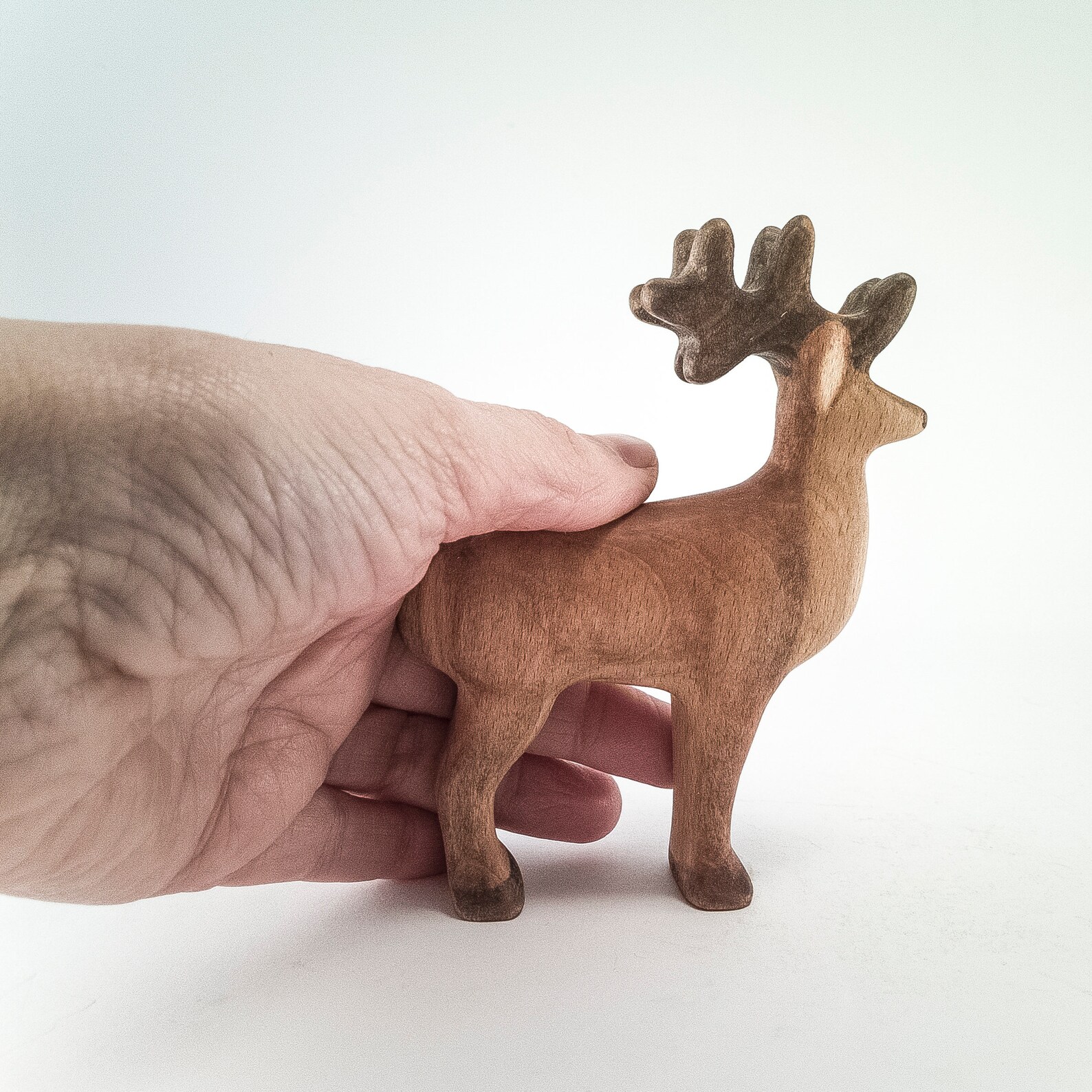 Wooden Deer Toy Wooden Deer Figurine Wooden Woodland - Etsy