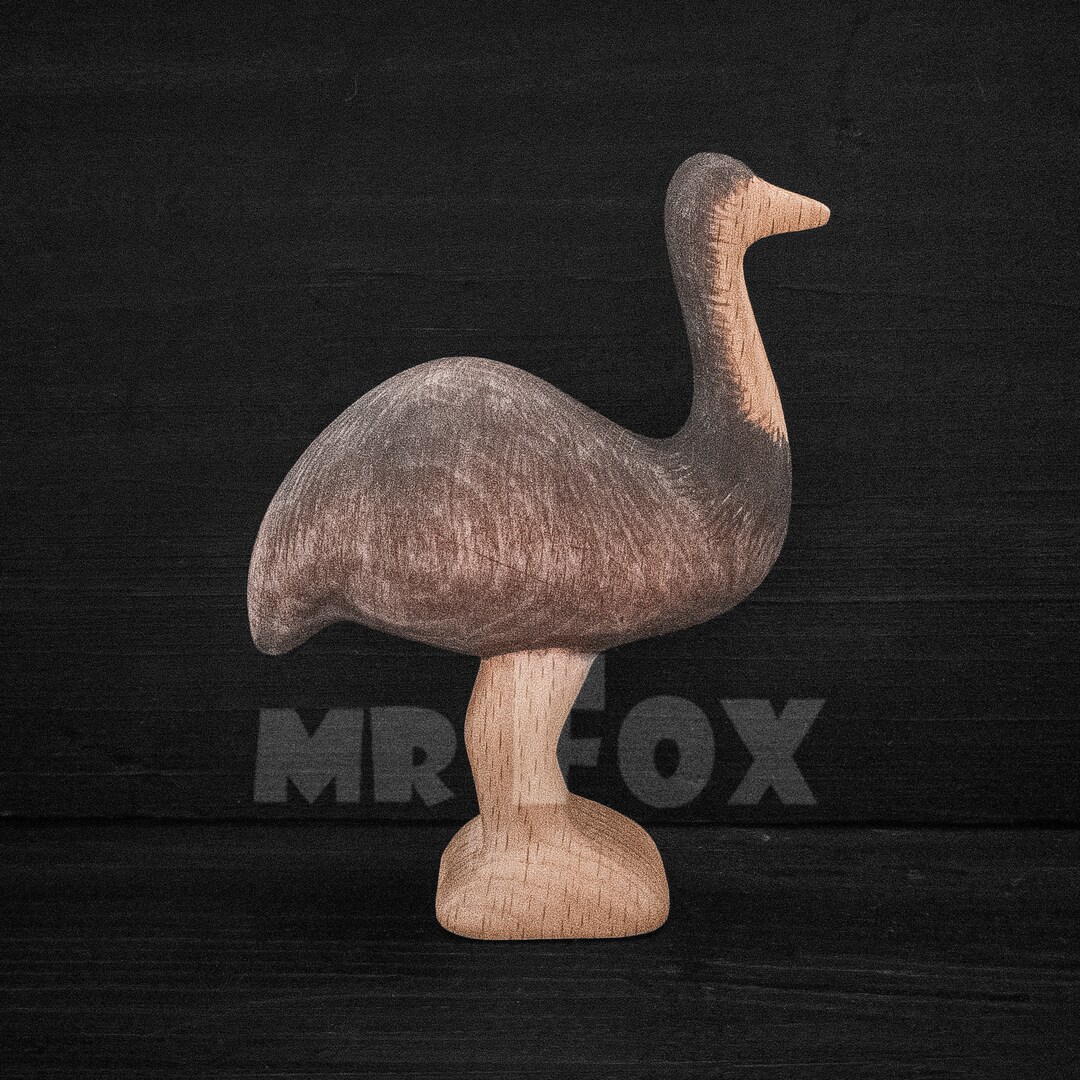 Wooden Toy Emu - Wooden Emu Figurine - Wooden Bird Figurine - Waldorf ...