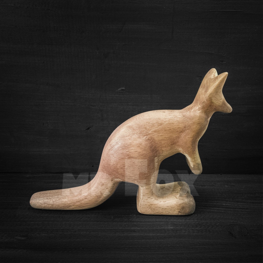 Wooden Toy Kangaroo - Wooden Kangaroo Figurine - Australian Animal - Etsy