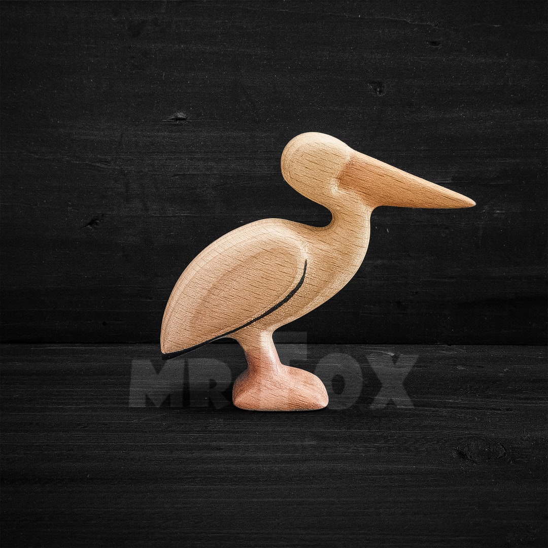 Wooden Pelican Toy - Wooden Pelican Figurine - Waldorf Wooden Toy ...