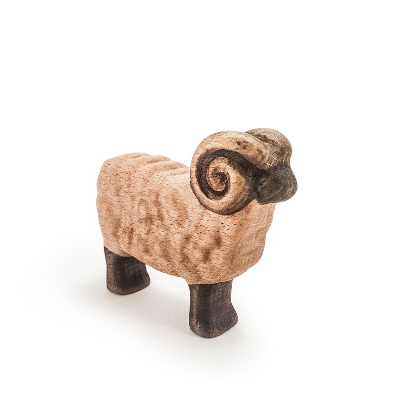 Wooden Ram Toy Ram Figurine Wooden Sheep Family Wooden - Etsy