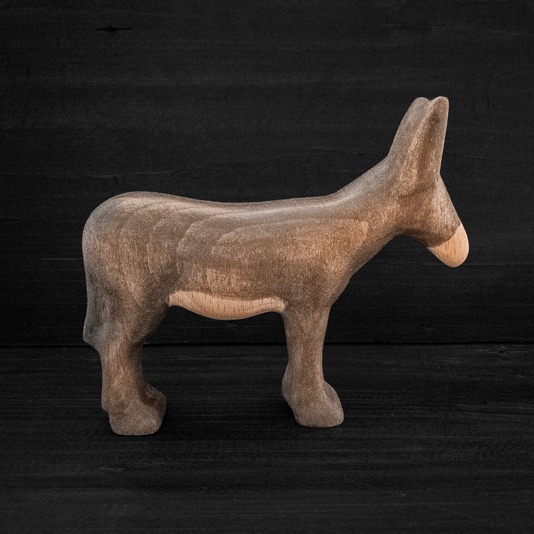 Wooden Donkey Toy Wooden Donkey Figurine Wooden Farm - Etsy
