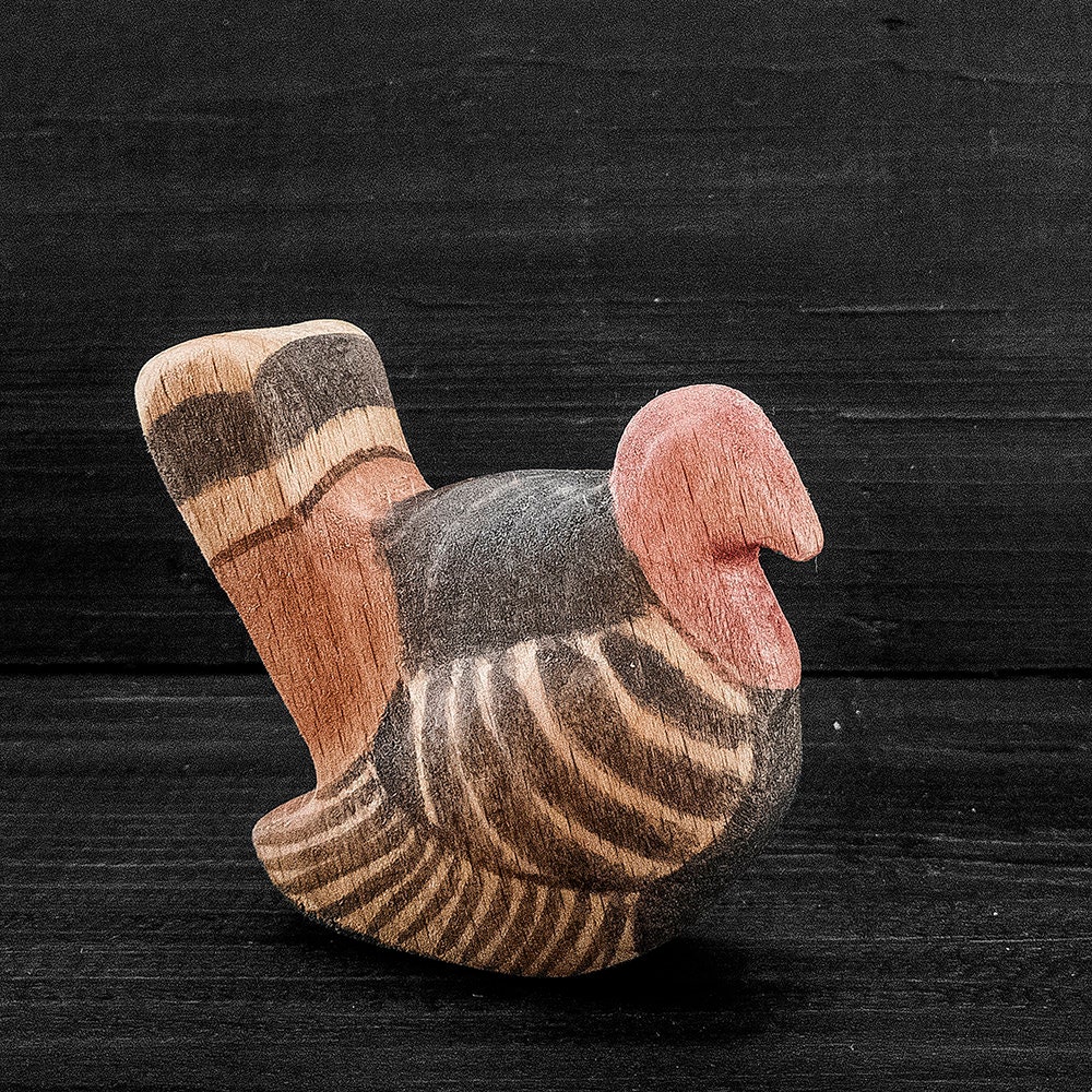 Wooden Turkey Toy Wooden Turkey Figurine Wooden Farm Animal - Etsy