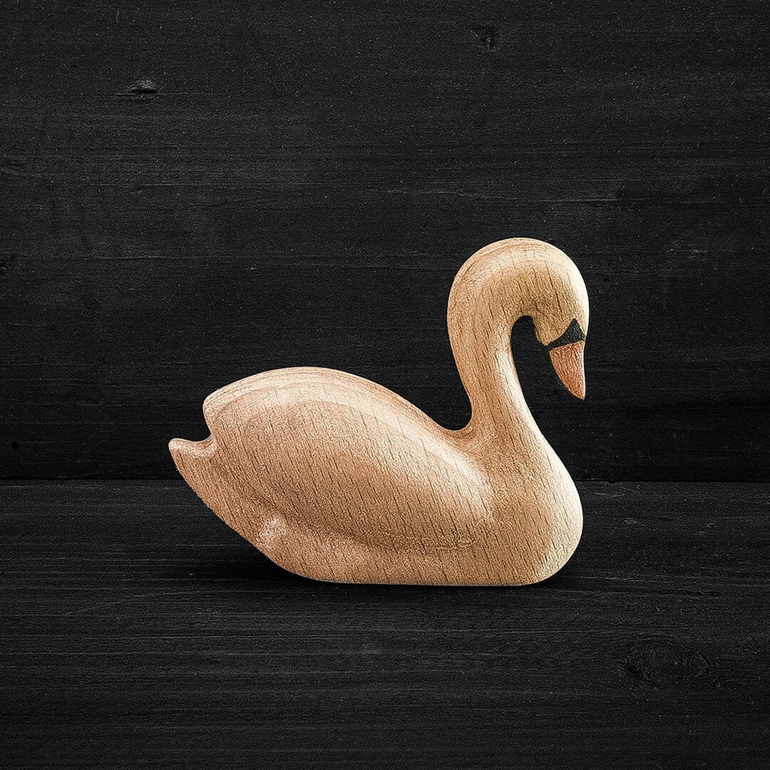 Wooden Toy Swan Wooden Swan Toy Wooden Swan Figurine - Etsy