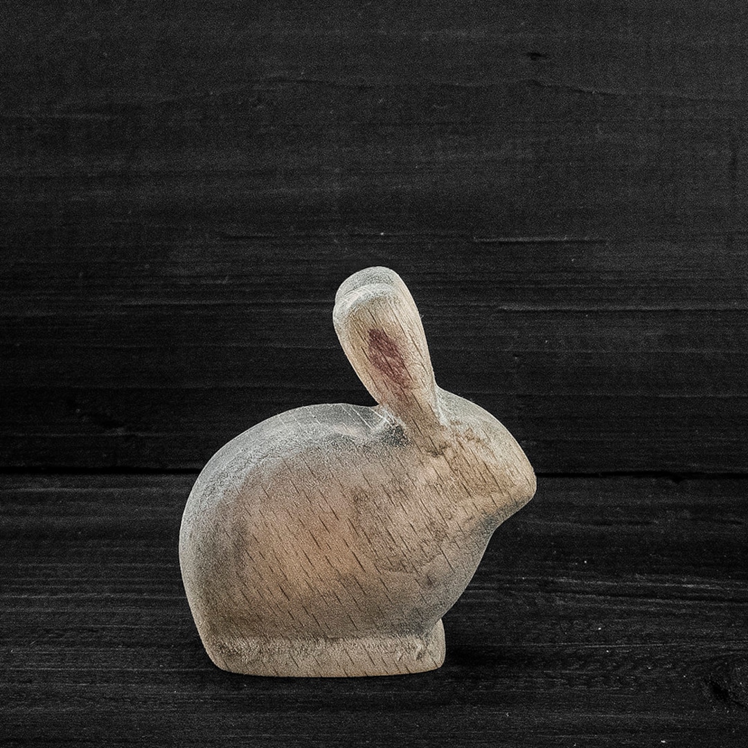 Wooden Rabbit Toy Wooden Rabbit Figurine Wooden Farm - Etsy
