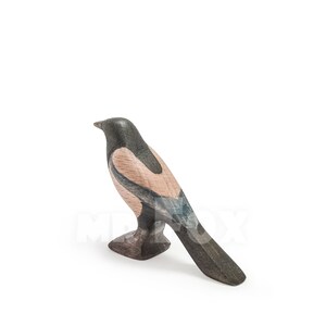 Wooden Magpie Figurine - Wooden Bird Figurine - Waldorf Wooden Toy ...