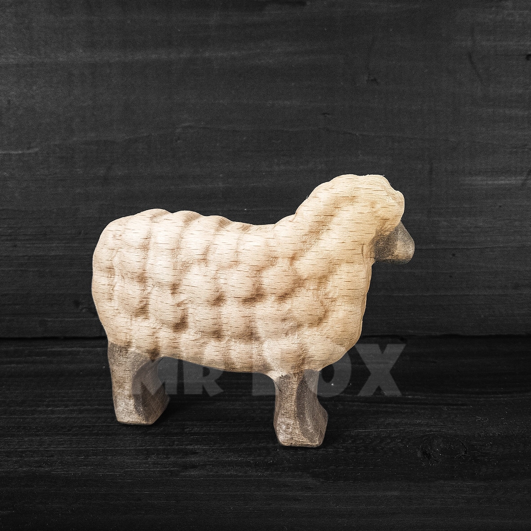Wooden Sheep Toy - Wooden Sheep Figurine - Wooden Ewe - Wooden Farm ...
