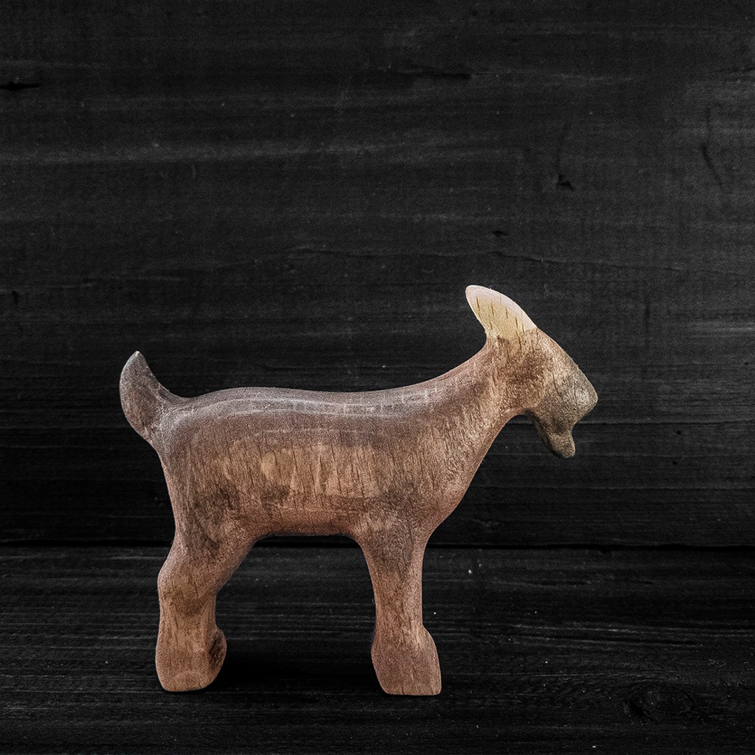 Wooden Goat Toy Wooden Goat Figurine Wooden Farm Animals - Etsy
