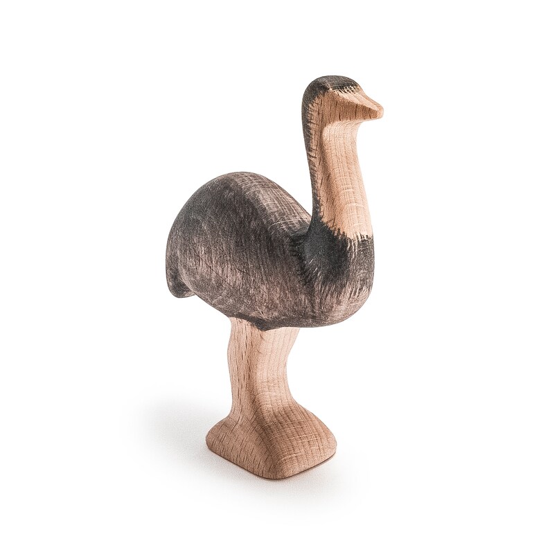 Wooden Toy Emu Wooden Emu Figurine Wooden Bird Figurine - Etsy