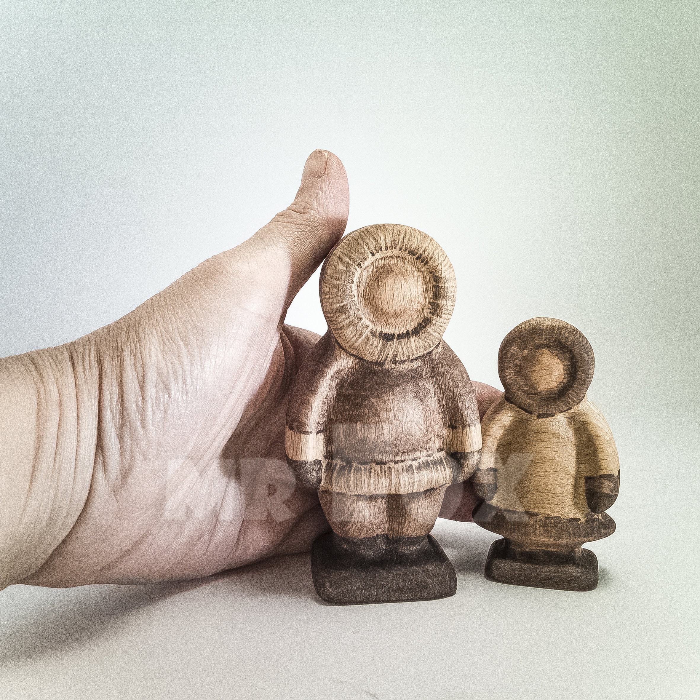 Inuit Family Wooden Dolls - First Nation Wooden Dolls - Wooden Toy ...