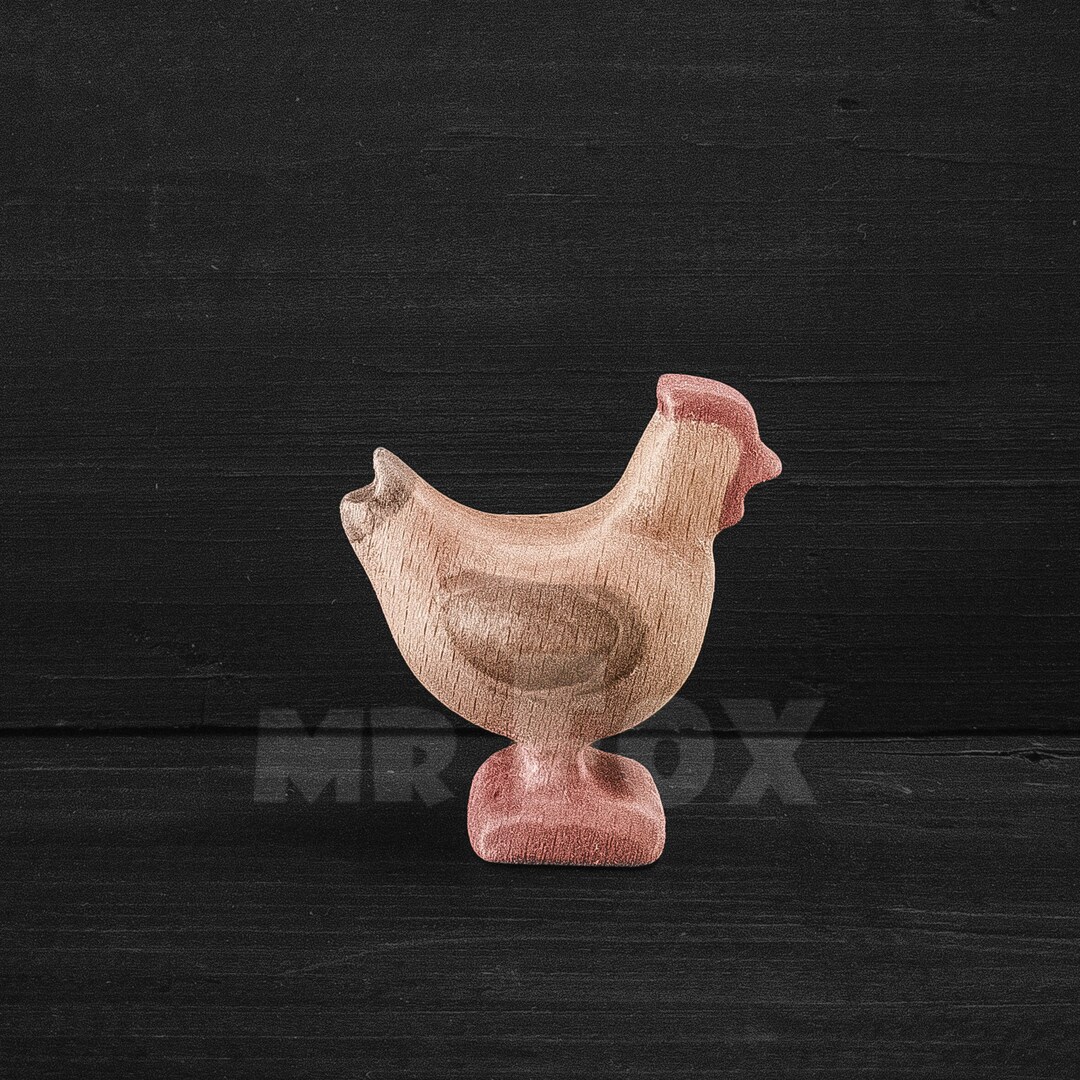 Wooden Hen Toy - Wooden Hen Figurine - Wooden Farm Animals - Wooden ...