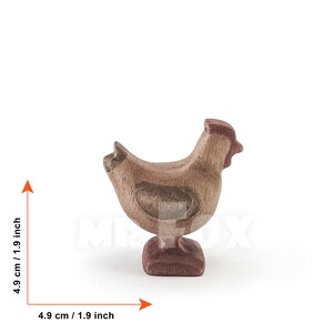 Wooden Hen Toy - Wooden Hen Figurine - Wooden Farm Animals - Wooden ...