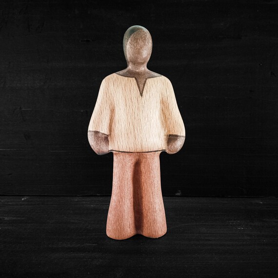 Wooden Toy Lad Dark Wooden Toy Man - Etsy