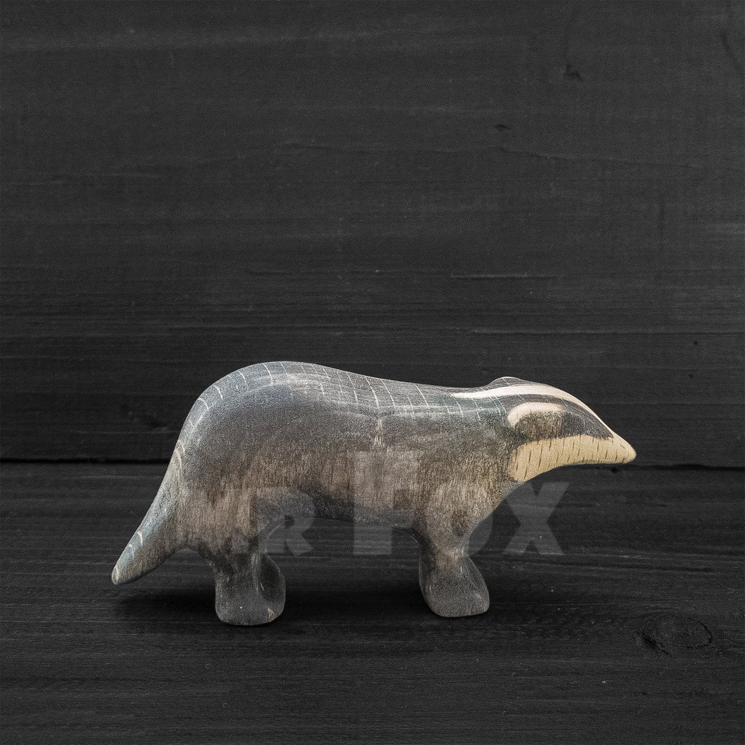 Wooden Badger Toy - Wooden Badger Figurine - Fireplace Mantel Decor ...
