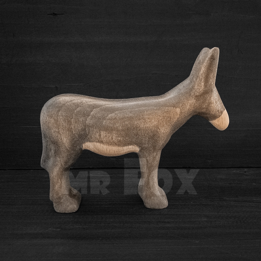 Wooden Donkey Toy - Wooden Donkey Figurine - Wooden Farm Animals ...