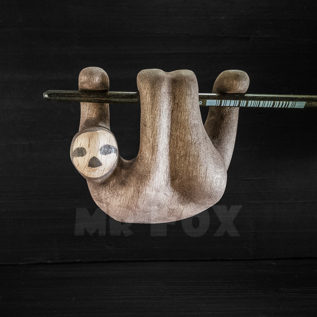 Wooden Sloth Toy - Wooden Sloth Figurine - Handmade Wooden Animal Toys ...