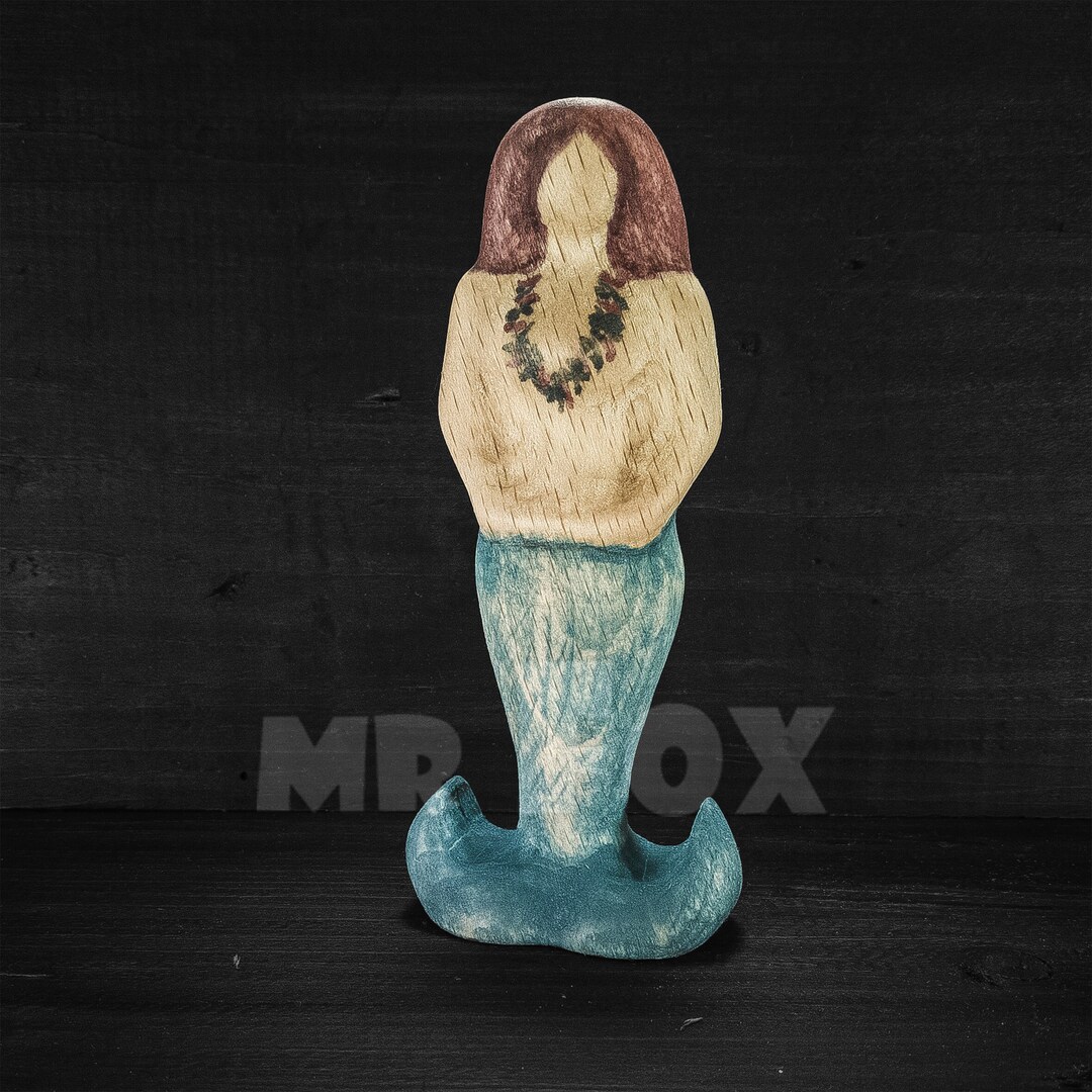 Wooden Mermaid Toy - Wooden Siren Figurine - Sea Witch - Siren Figure ...