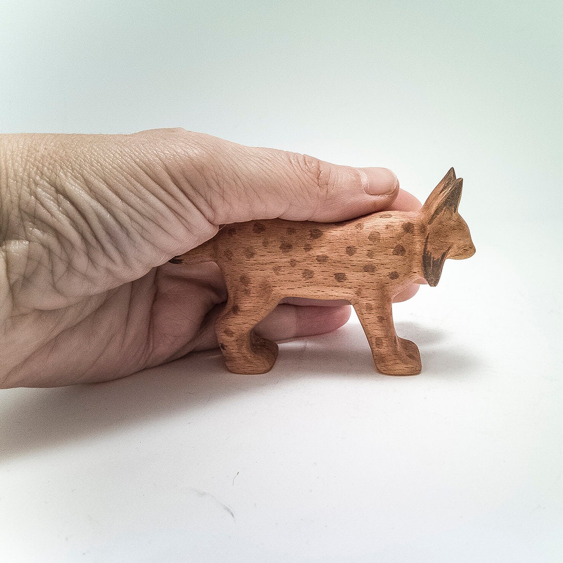 Wooden Toy Lynx Wooden Lynx Figurine Wooden Bobcat Toy | Etsy