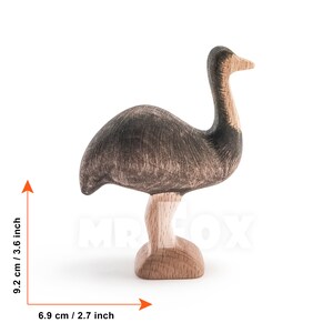 Wooden Toy Emu - Wooden Emu Figurine - Wooden Bird Figurine - Waldorf ...