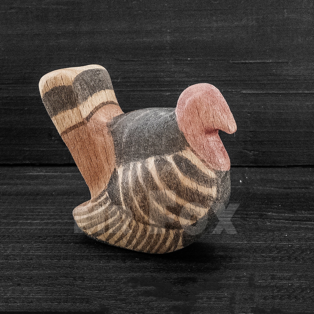 Wooden Turkey Toy- Wooden Turkey Figurine - Wooden Farm Animals ...