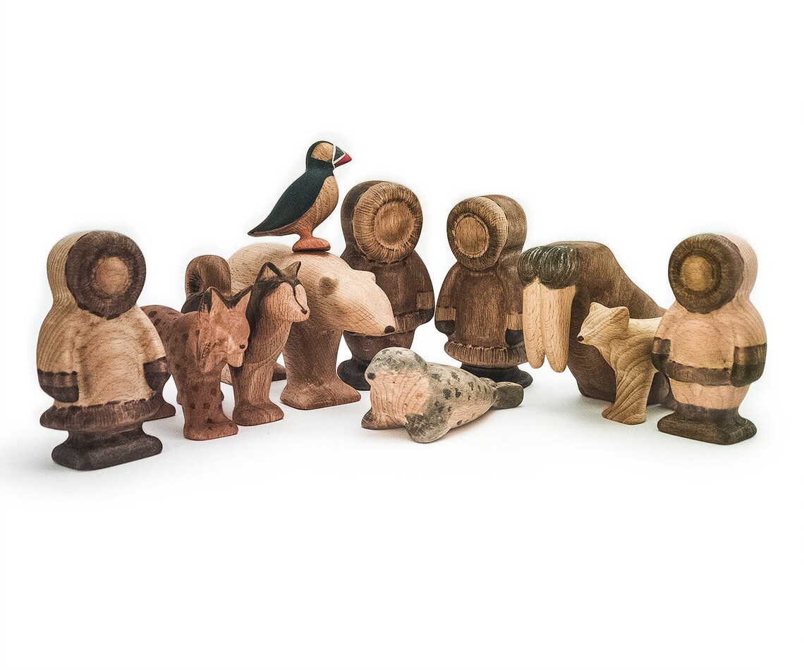 Wooden Toy Inuit Dog Wooden Sled Dog Wooden Inuit Dog - Etsy