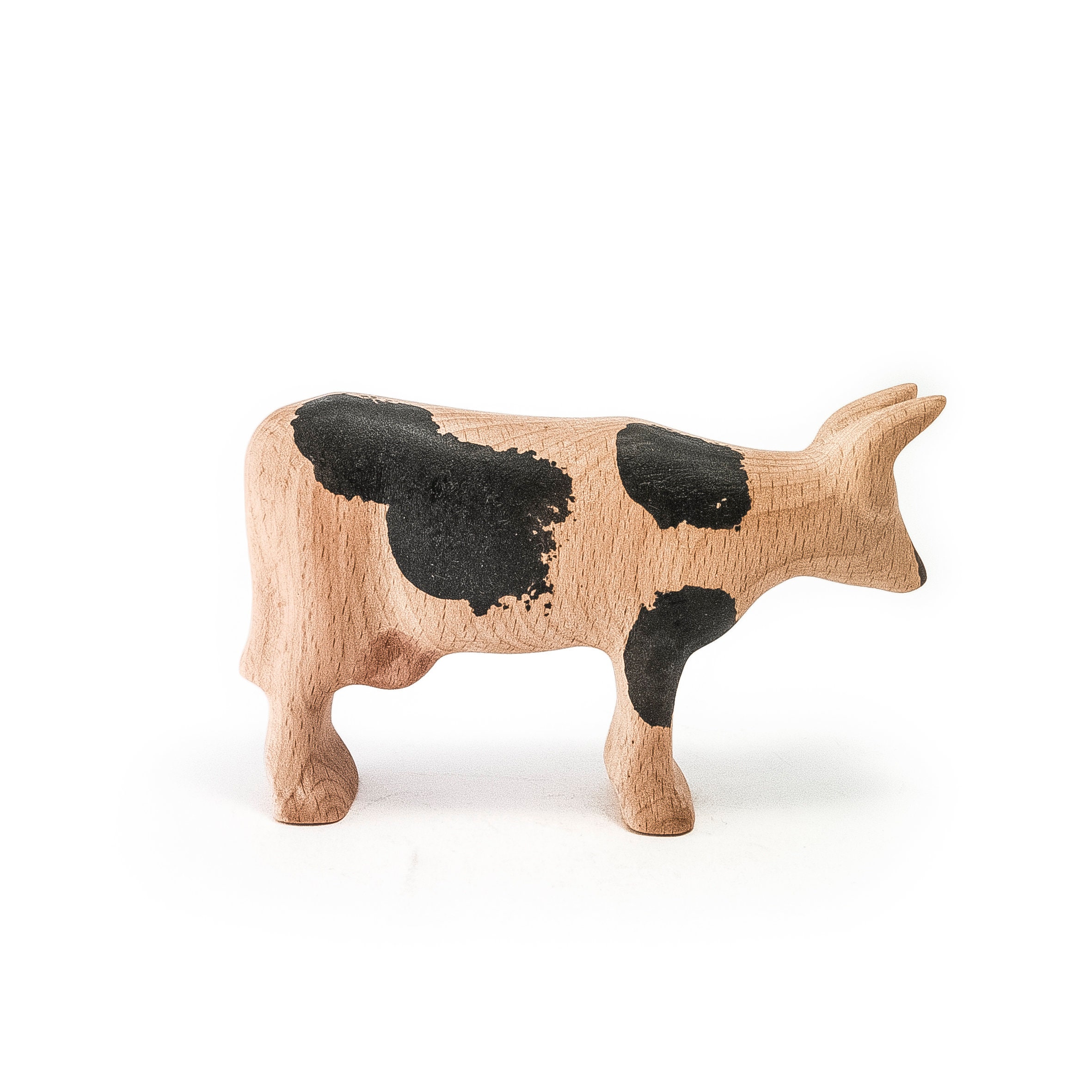 Wooden Cow Toy Wooden Cow Figurine Wooden Farm Animal - Etsy