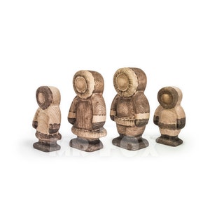 Inuit Family Wooden Dolls - First Nation Wooden Dolls - Wooden Toy ...