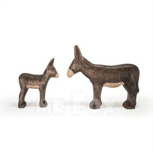 Wooden Donkey Toy - Wooden Donkey Figurine - Wooden Farm Animals ...