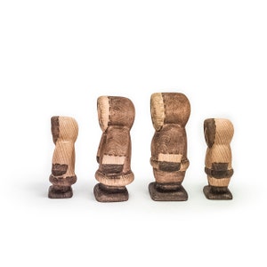 Inuit Family Wooden Dolls First Nation Wooden Dolls Wooden - Etsy