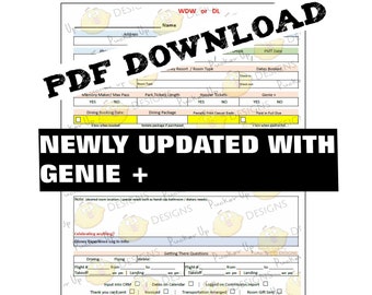 Travel Agent Booking Forms for Disney and Universal Parks NEWLY Updated ...